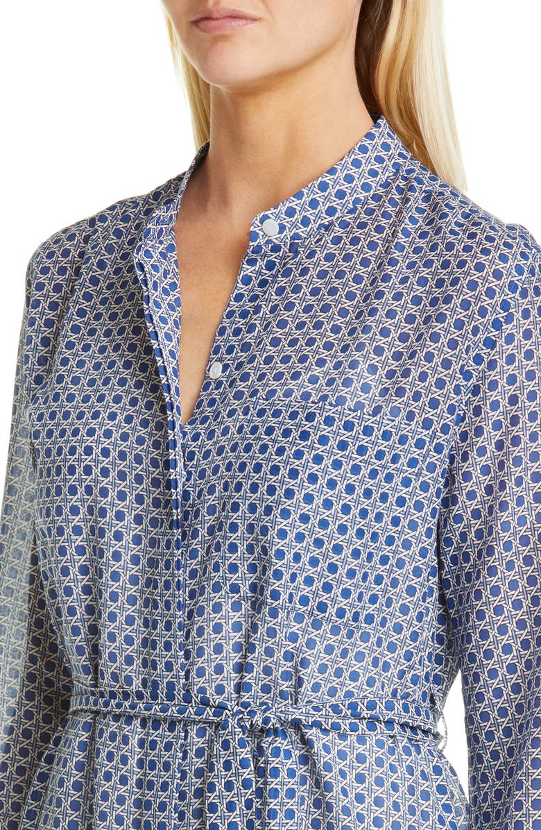 Equipment Ravena Print Long Sleeve Silk Blend Shirtdress | Nordstromrack