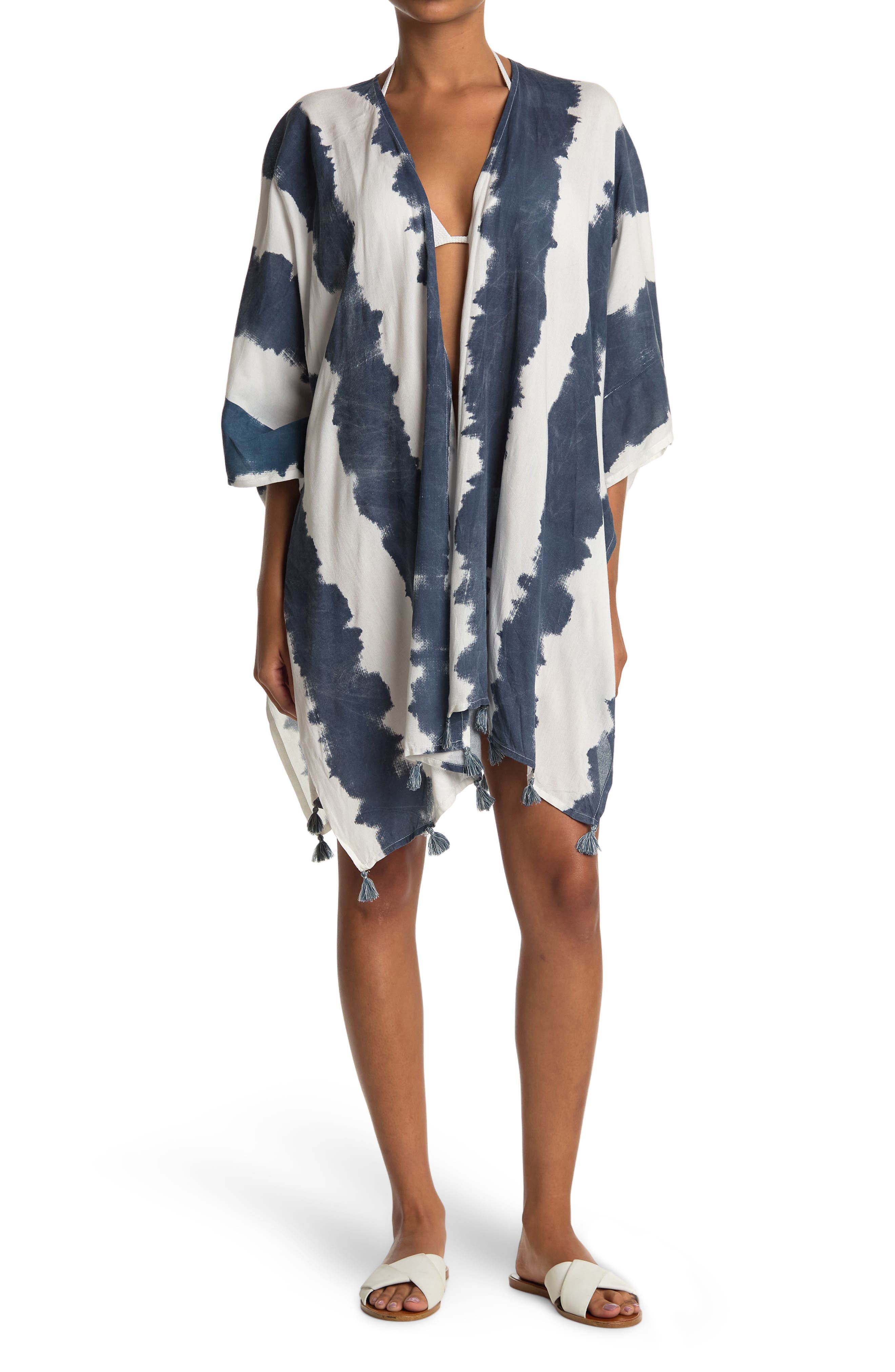 Tassel Trim Cover-Up Kimono (Women) | Nordstromrack
