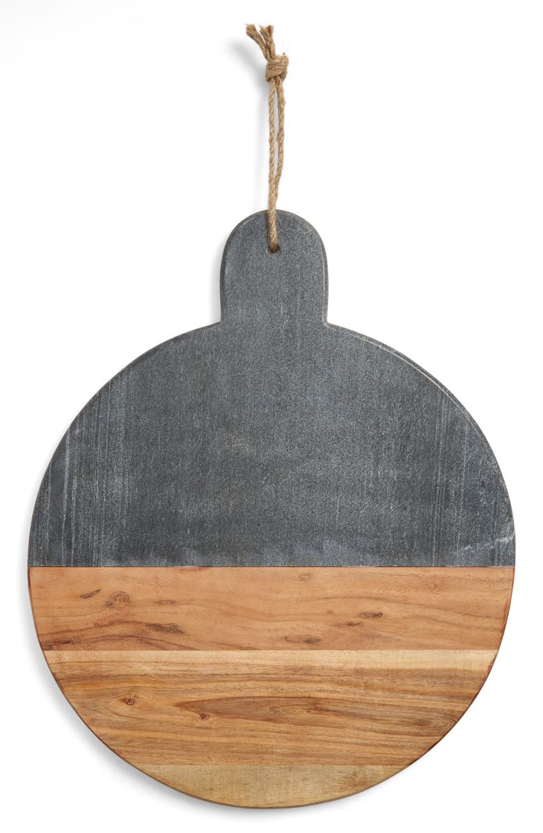 Nordstrom at Home Round Marble & Acacia Wood Serving Board | Nordstromrack