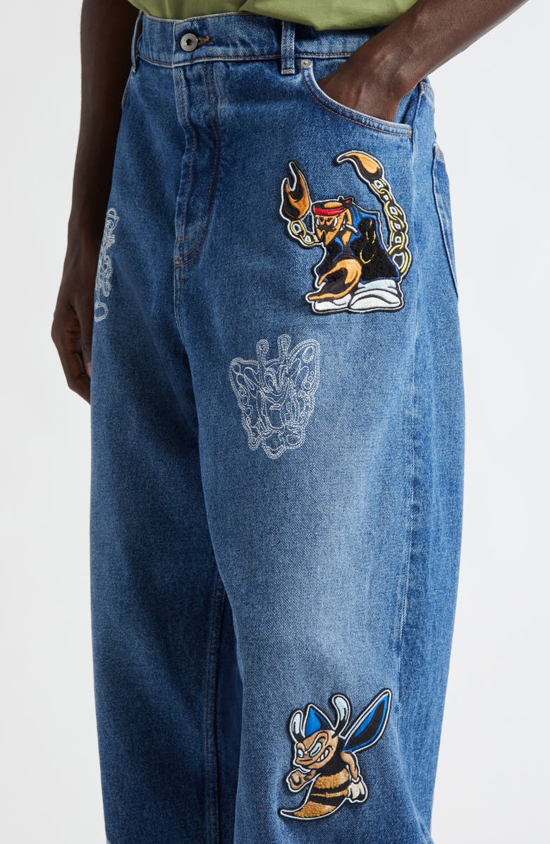 Off-White Character Patch Diag Straight Leg Jeans | Nordstromrack