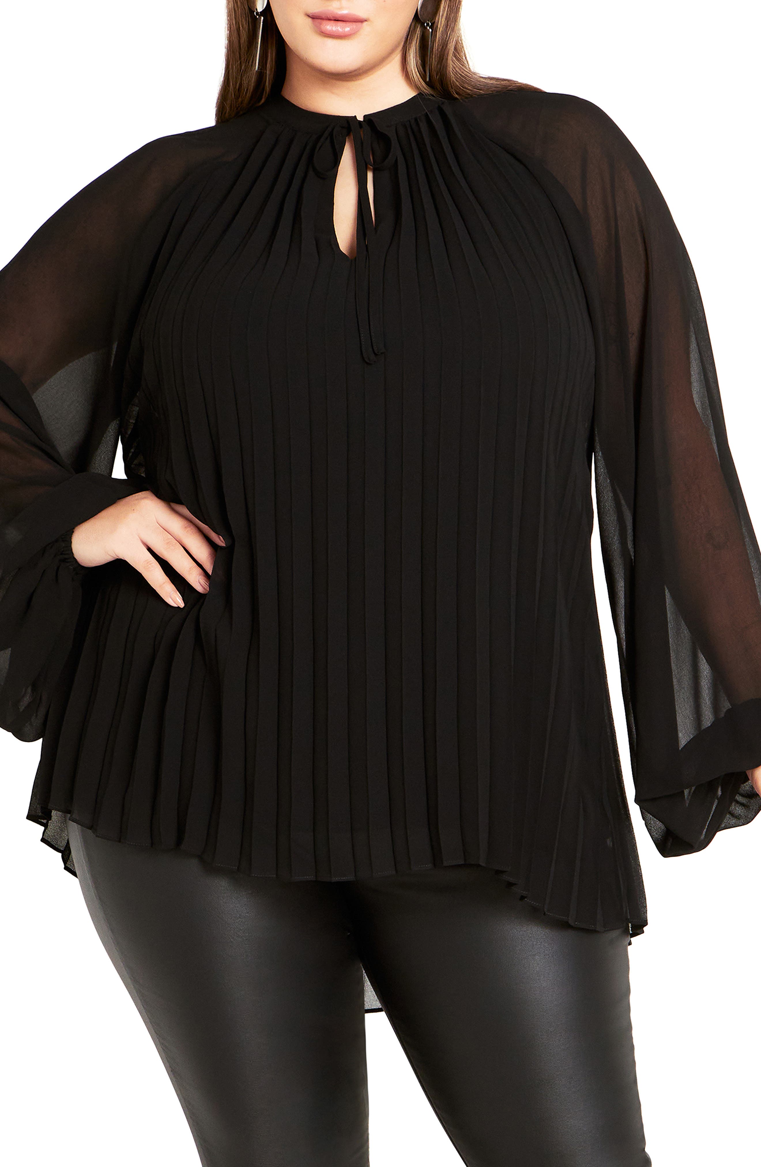 City Chic Crystal Tie Neck Top | Nordstromrack