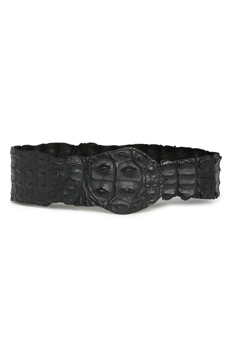Roberto Cavalli Croc Embossed Leather Belt | Nordstromrack