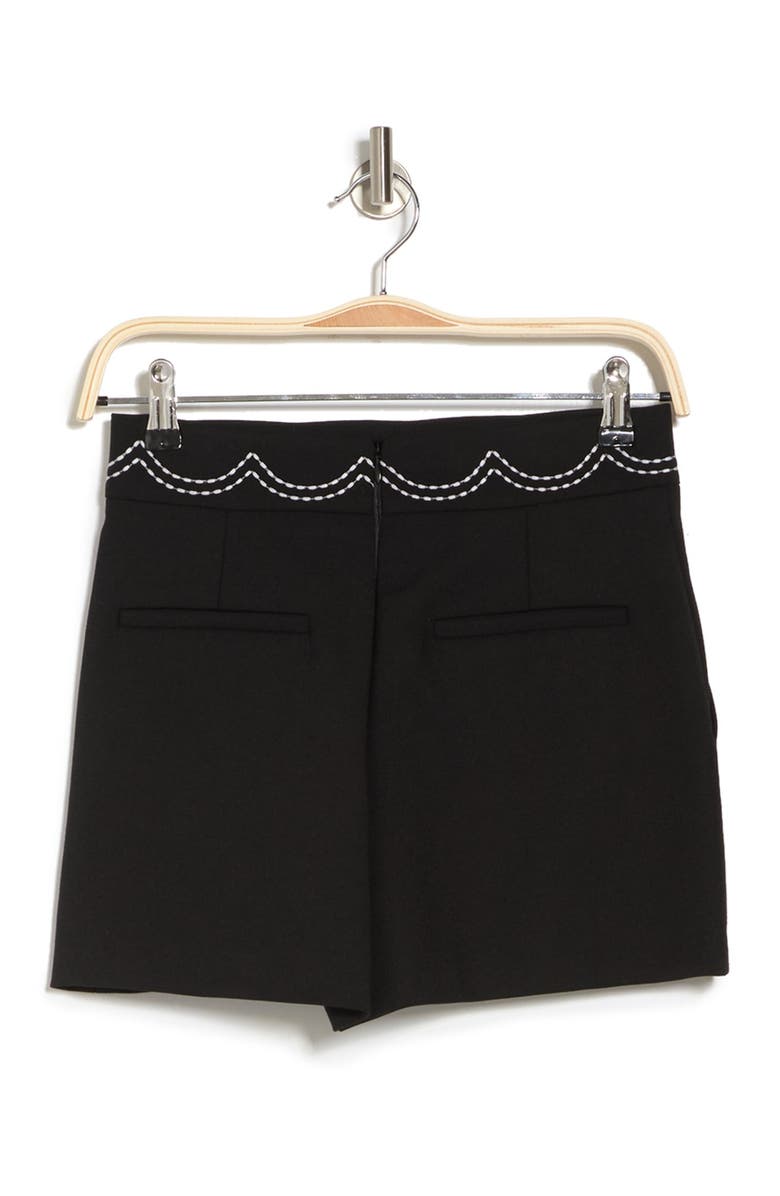 RED Valentino Cady Tech Scalloped Dotted Line Embroidery Shorts ...