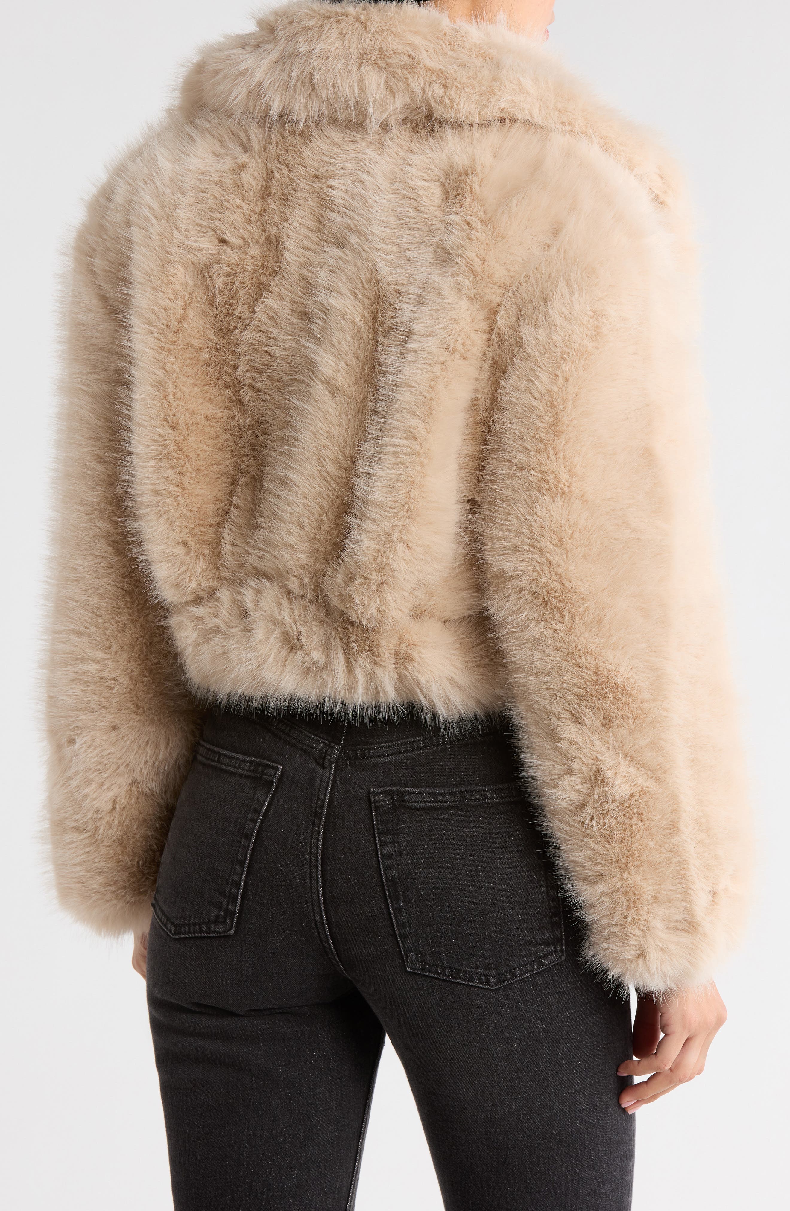 BLANKNYC Gram Moment Faux Fur Crop Bomber Jacket | Nordstromrack