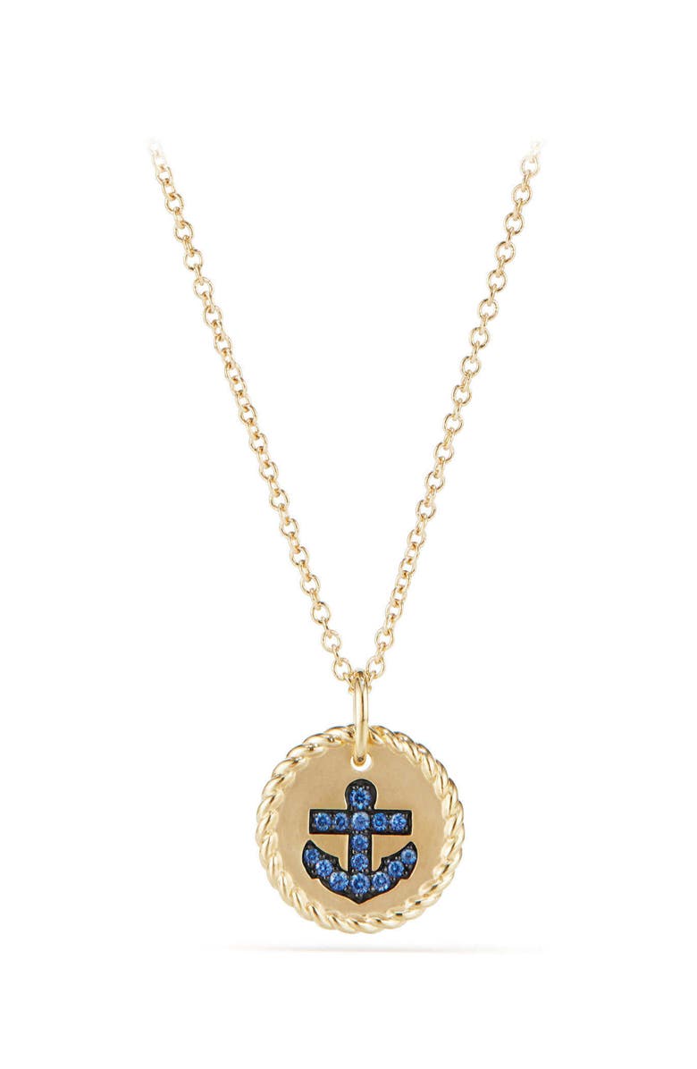 David Yurman Cable Collectibles Anchor Necklace with Light Blue ...
