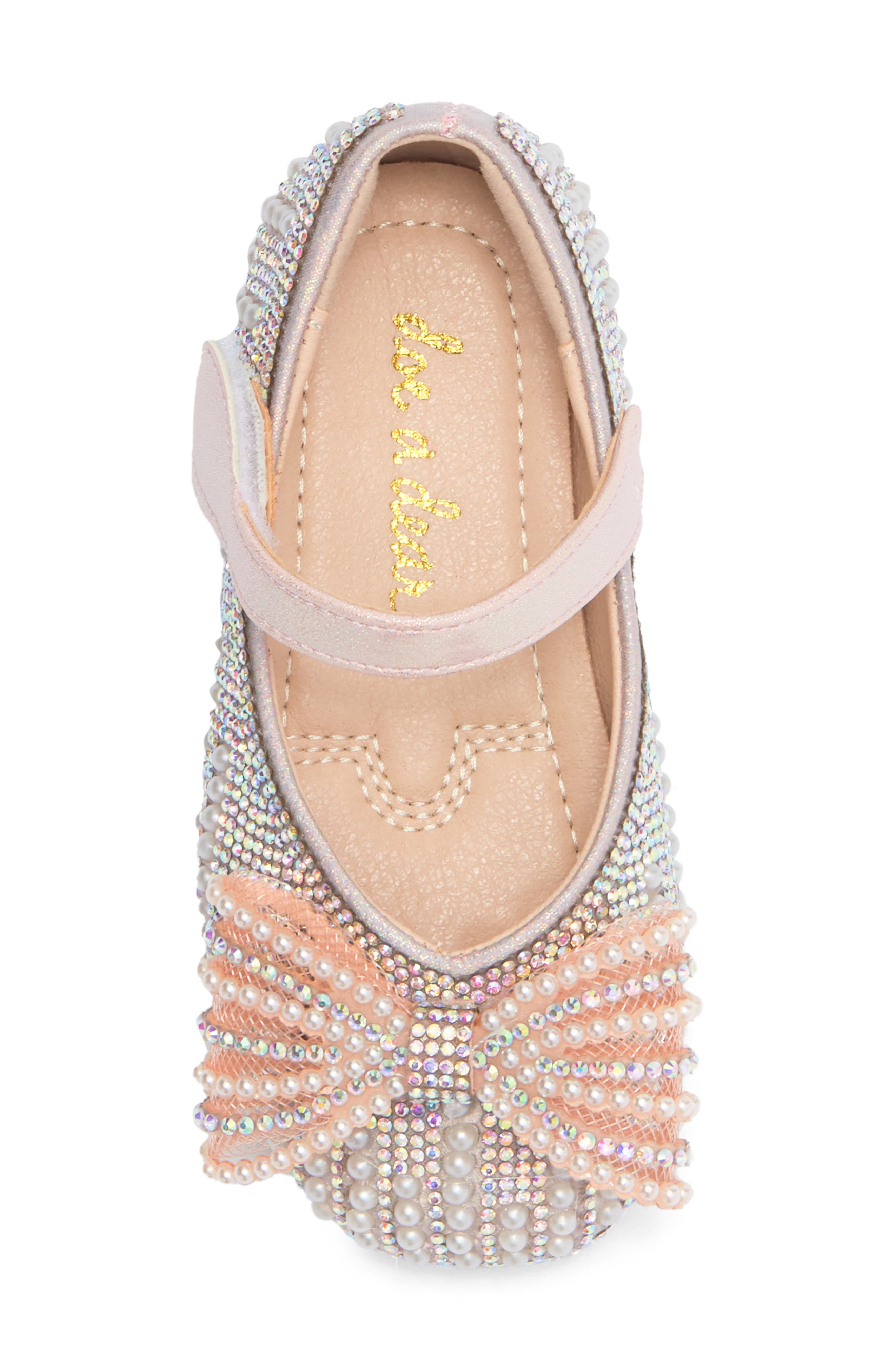 Doe A Dear Kids' Faux Pearl Embellished Mary Jane Flat | Nordstromrack