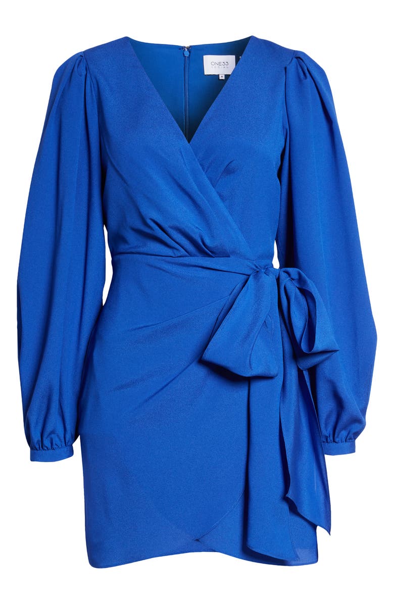One33 Social Wrap Front Long Sleeve Body-Con Minidress | Nordstrom