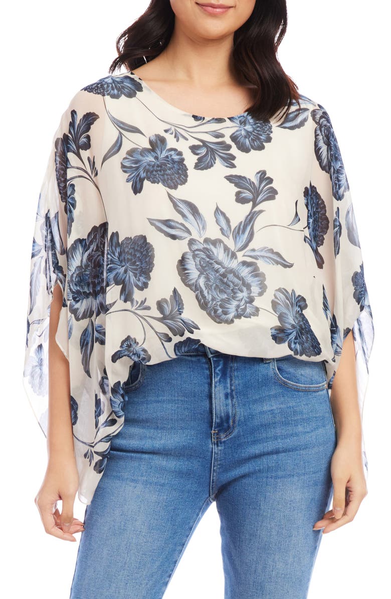 Karen Kane Floral Blouson Scarf Top | Nordstromrack