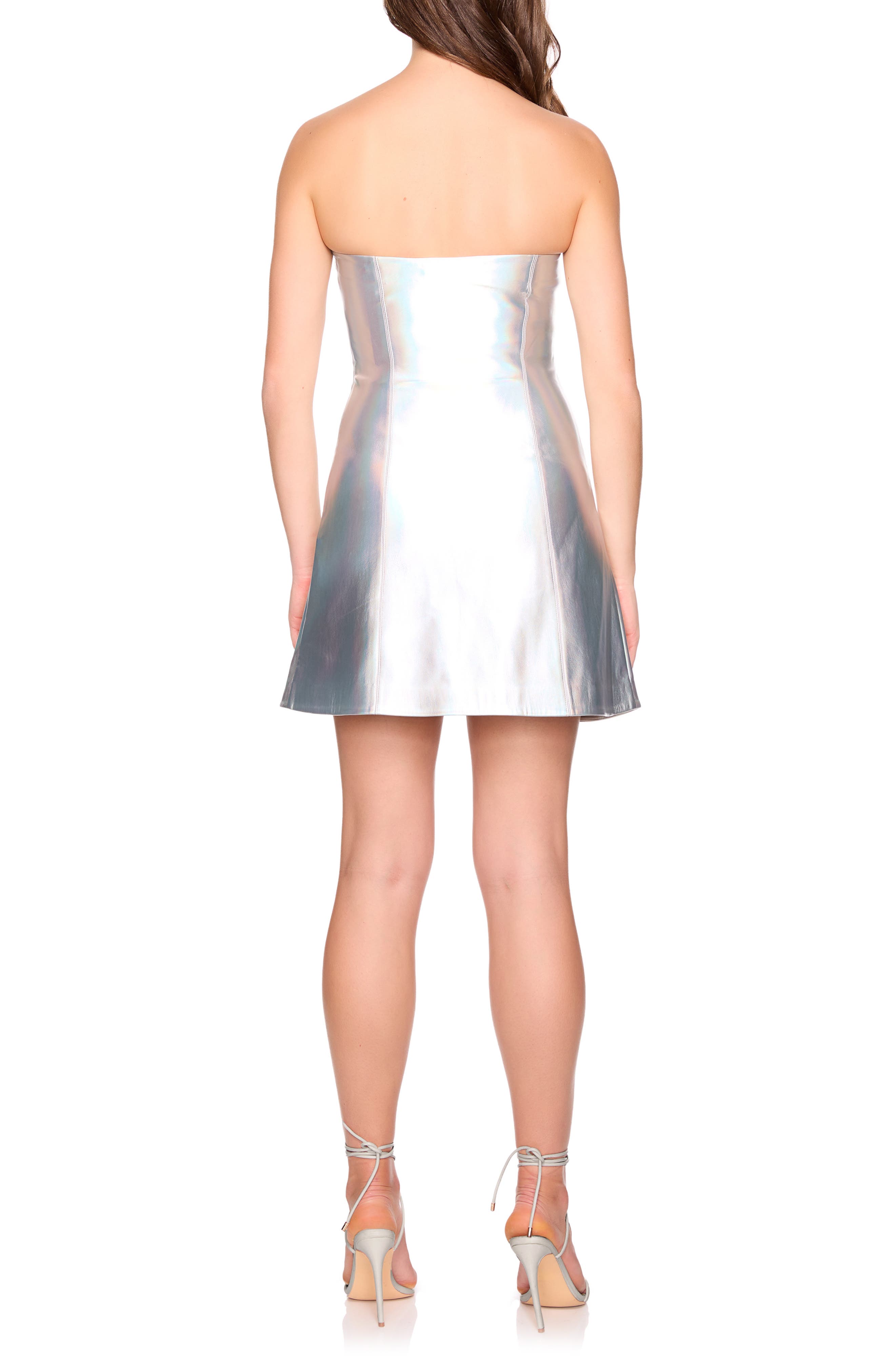 Susana Monaco Strapless Iridescent Faux Leather Minidress | Nordstromrack