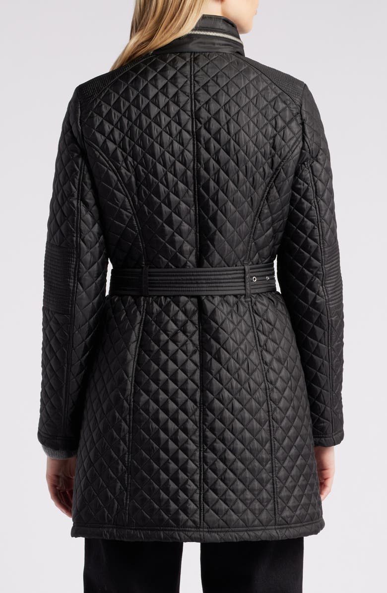 Michael Kors Belted Diamond Quilted Jacket with Stowaway Hood | Nordstrom