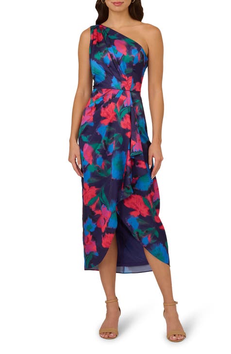 One Shoulder Floral Dresses for Women