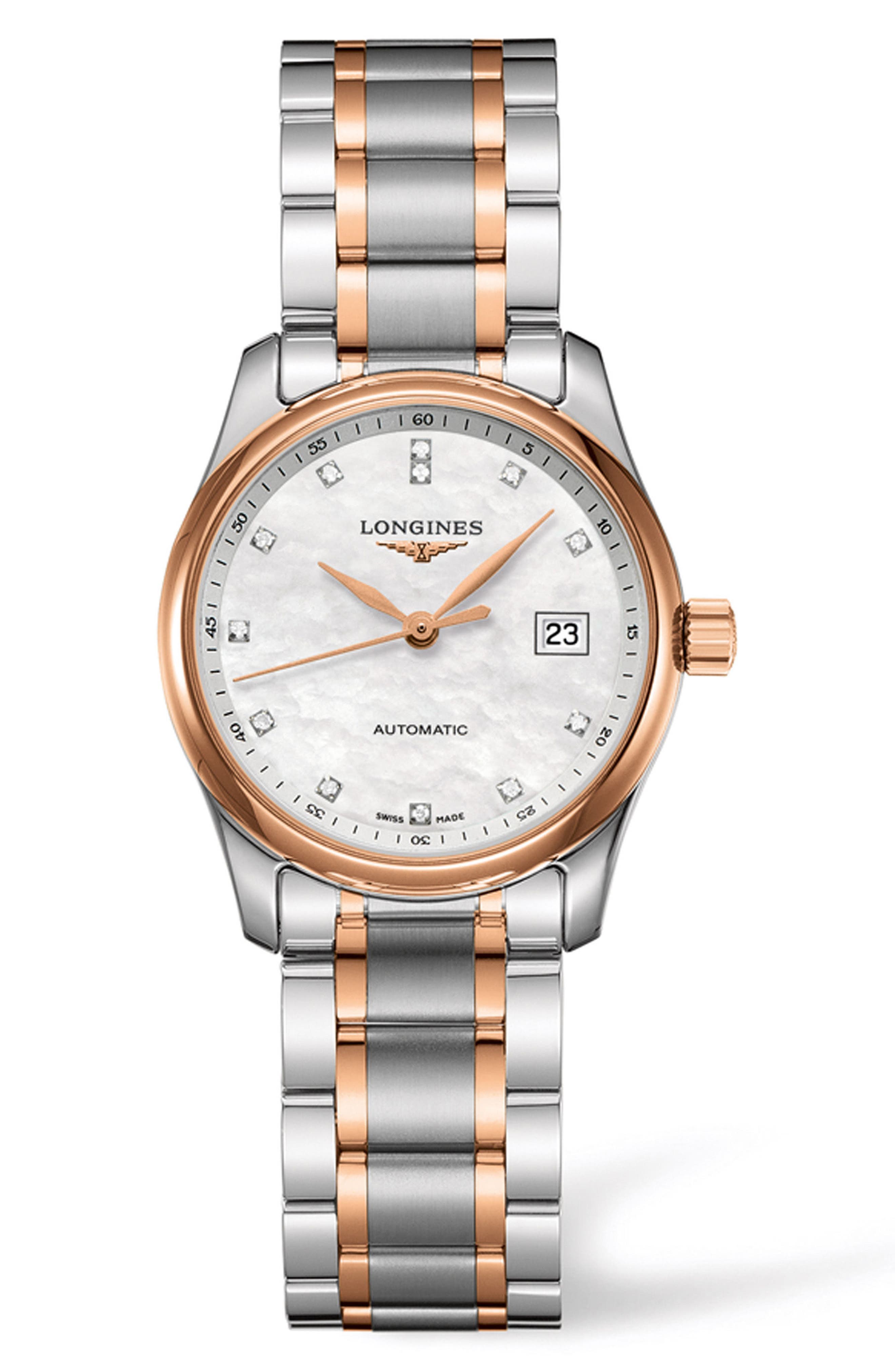 Longines Master Automatic Diamond Bracelet Watch, 29mm | Nordstrom