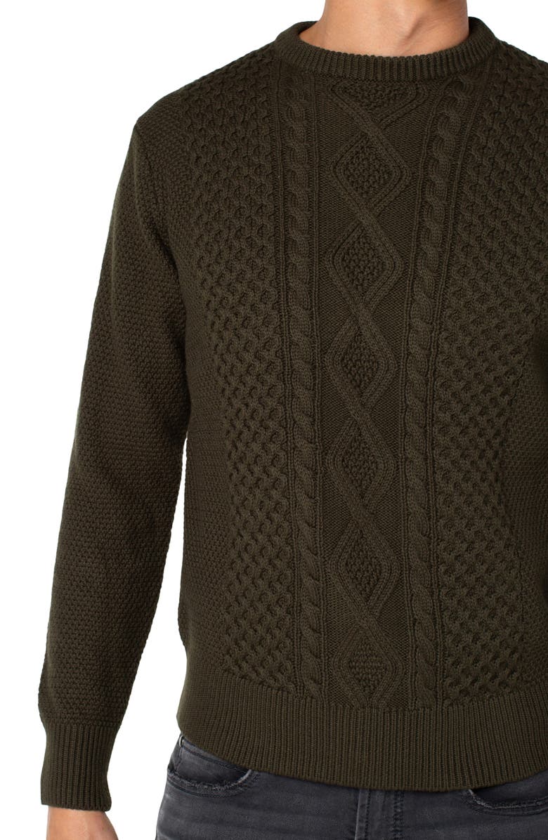 Liverpool Los Angeles Cable Knit Crewneck Sweater | Nordstrom