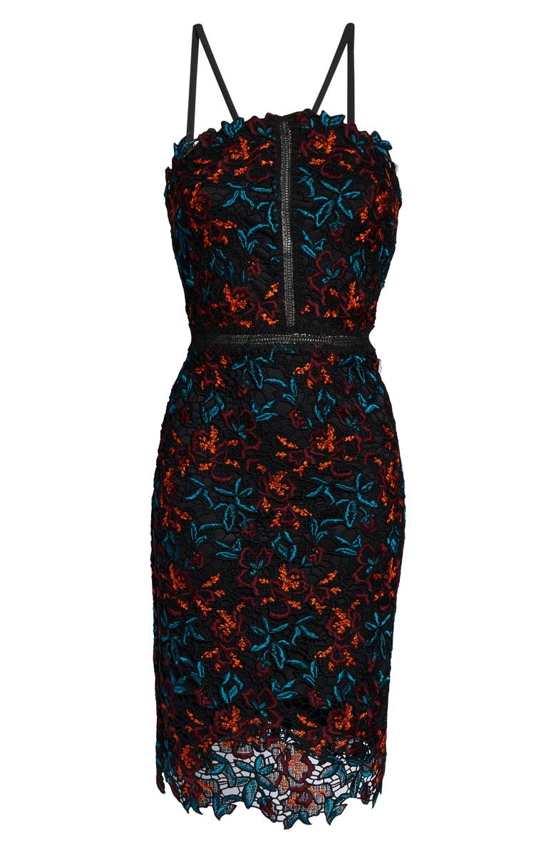 Chi Chi London Payge Halter Neck Lace Cocktail Dress | Nordstrom