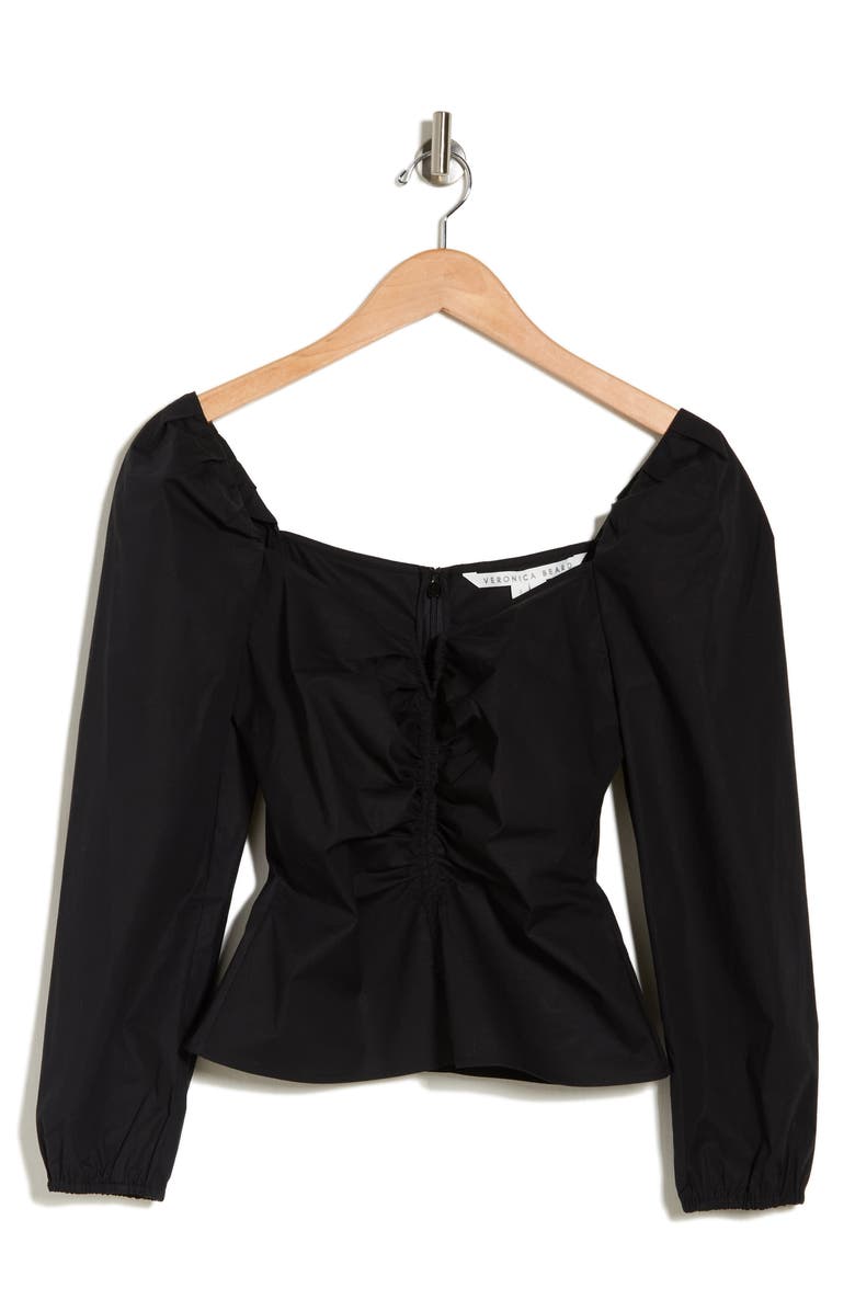 Veronica Beard Zhou Sweetheart Neck Stretch Cotton Blouse | Nordstromrack