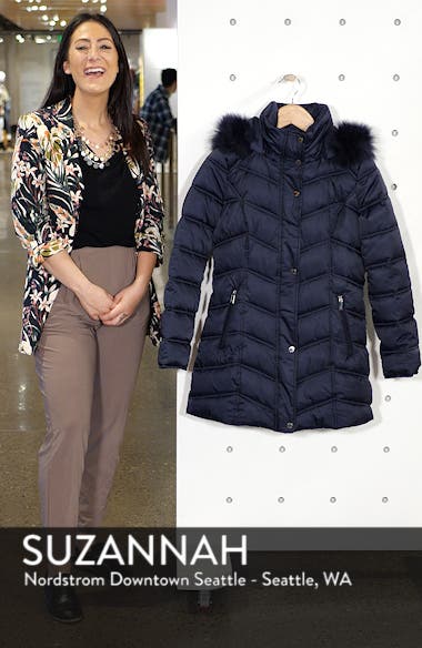Kenneth Cole New York Faux Fur Trim Puffer Jacket | Nordstromrack