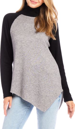 Karen Kane Asymmetric Colorblock Turtleneck Sweater | Nordstrom
