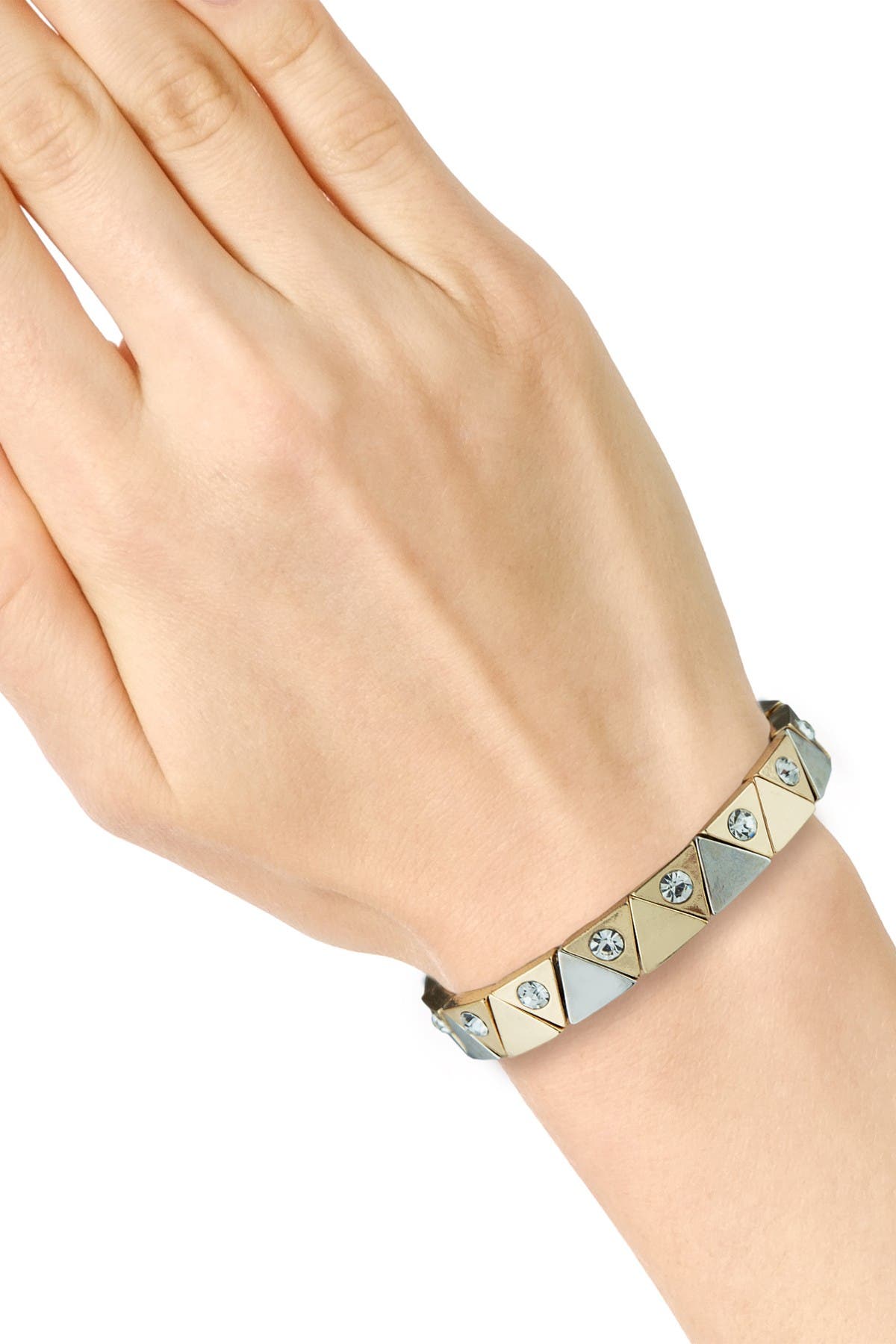 JARDIN Brass & Crystal Triangle Stretch Bracelet | Nordstromrack