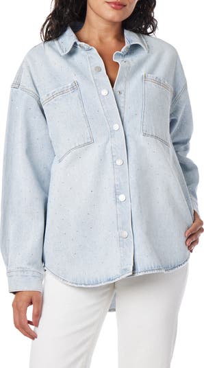 Habitual Rhinestone Embellished Denim Shirt Jacket | Nordstromrack