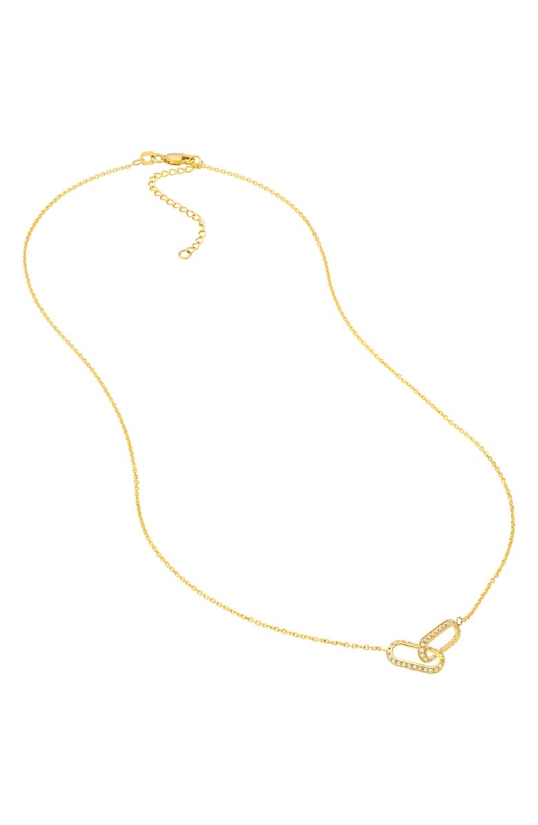 HAWLEY ST 14K Gold Pavé Diamond Paper Clip Pendant Necklace | Nordstromrack