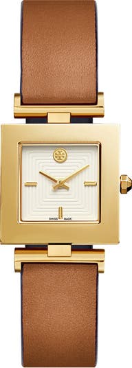 Tory Burch Sawyer Leather Strap Watch, 25mm | Nordstrom