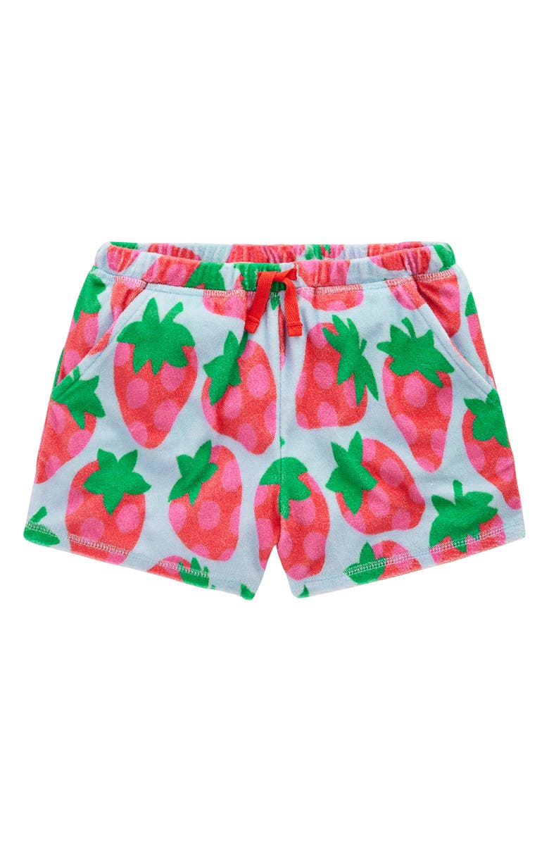 Mini Boden Kids' Strawberry Print Terry Cloth Shorts | Nordstromrack