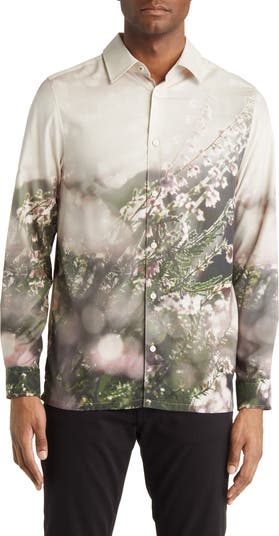 Ted Baker London Liston Photographic Heather Print Lyocell Button-Up ...