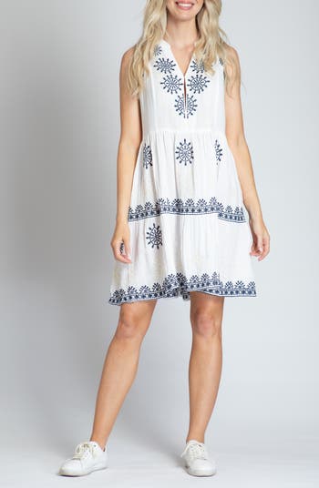 APNY Embroidered Sleeveless A-Line Dress | Nordstrom