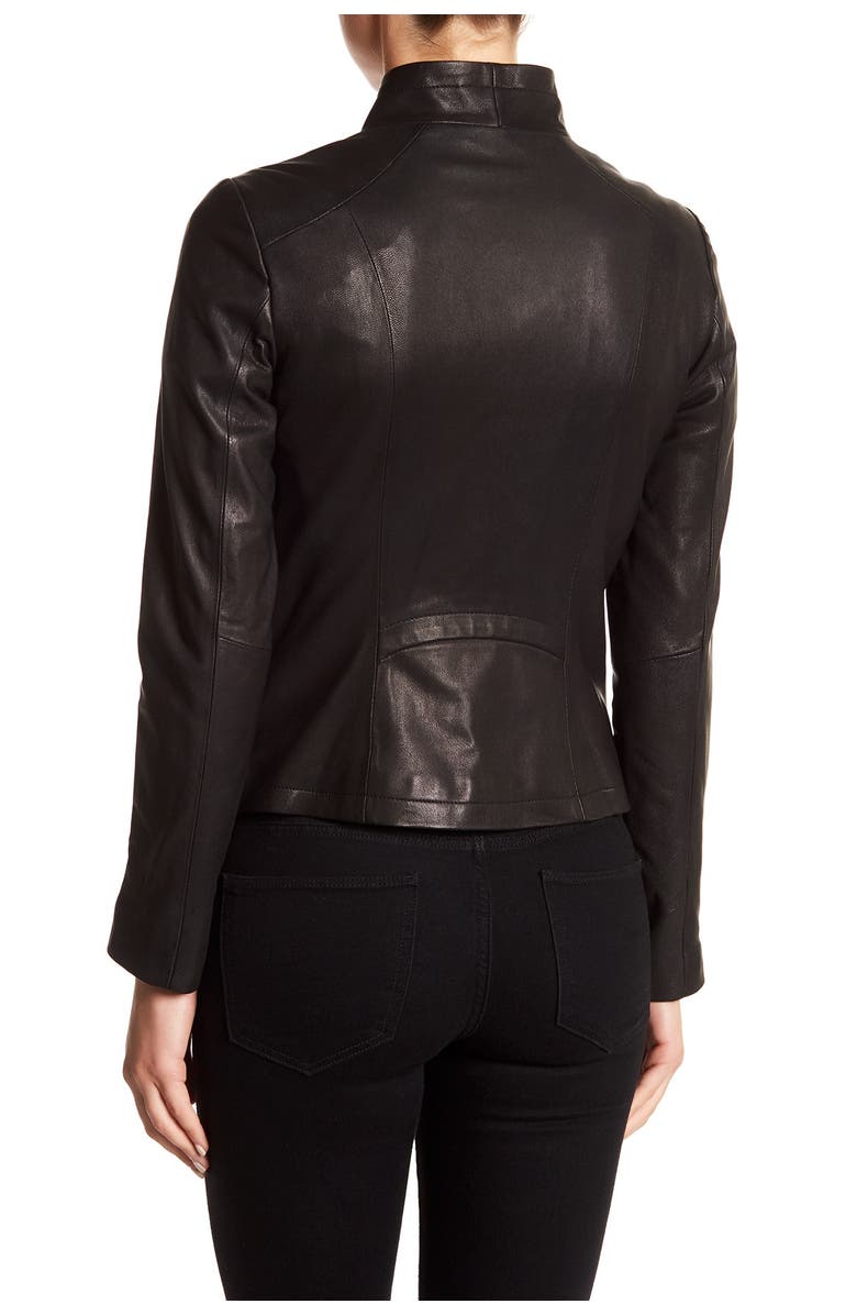 Cole Haan Asymmetrical Front Zip Leather Jacket | Nordstromrack