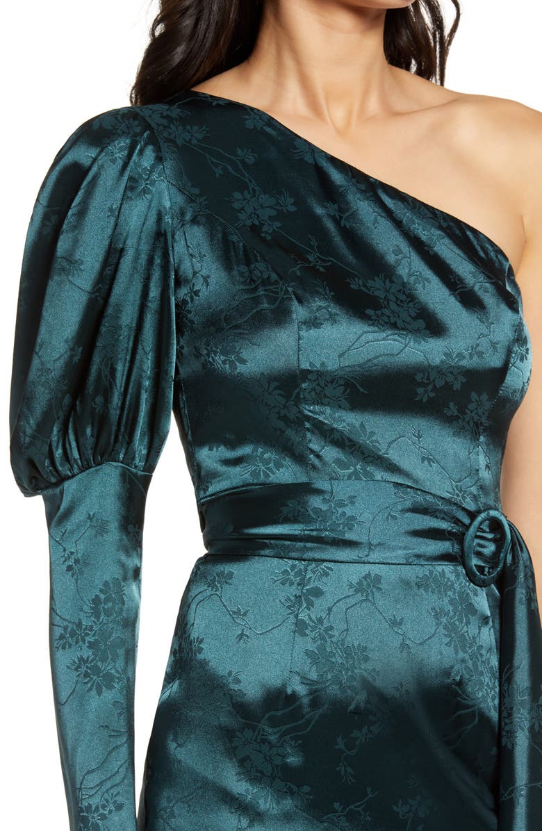 Chi Chi London One-Shoulder Body-Con Satin Dress | Nordstrom