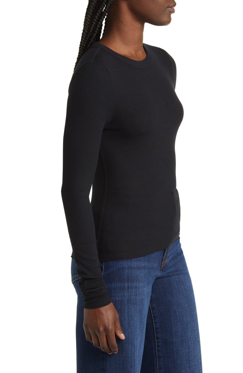 FRAME Stretch Modal Rib Crewneck Top | Nordstromrack