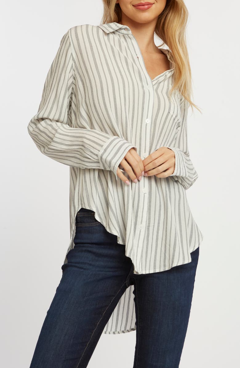 Thread & Supply Atlantic Oversize Stripe Button-Up Shirt | Nordstromrack