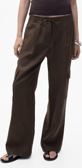 MANGO Linen Cargo Pants | Nordstrom