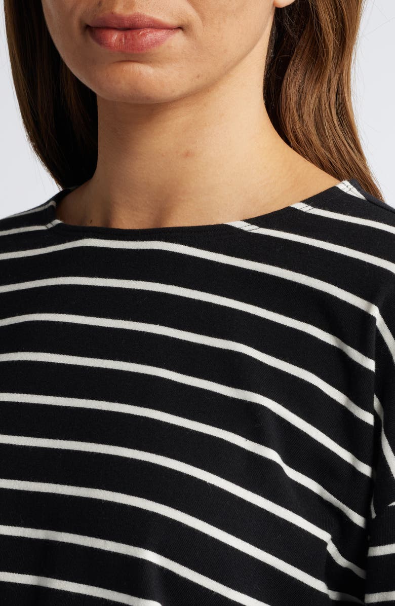 Caslon® Stripe High-Low Long Sleeve Jersey Top | Nordstromrack