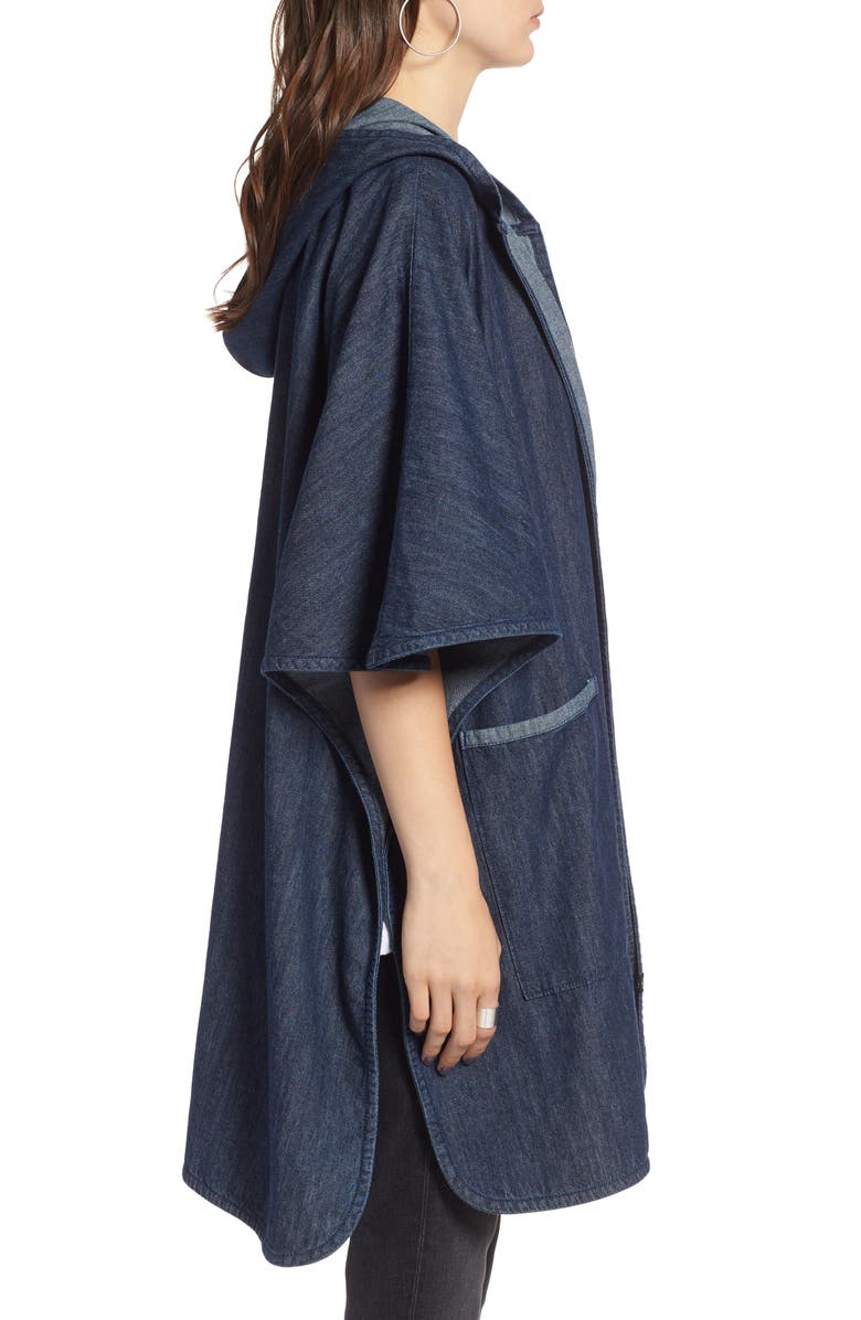 Treasure & Bond Denim Hooded Poncho | Nordstrom