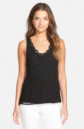 Hinge Battenburg Lace Overlay Tank | Nordstrom