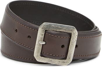 John Varvatos Leather Square Buckle Belt | Nordstromrack