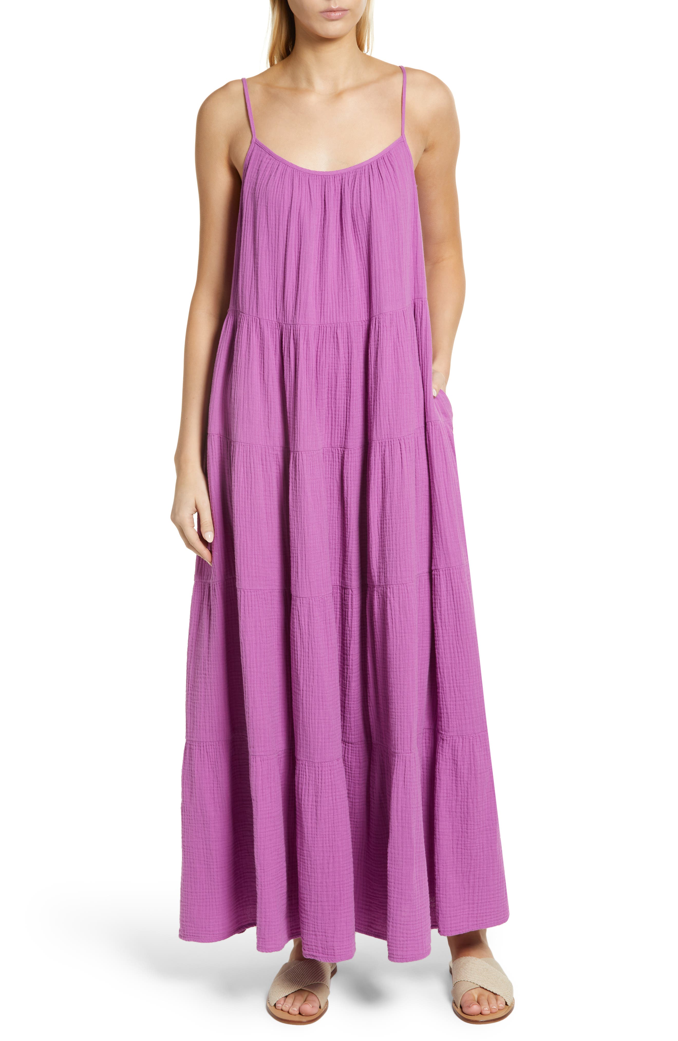 Caslon® Tiered Gauze Maxi Dress | Nordstromrack