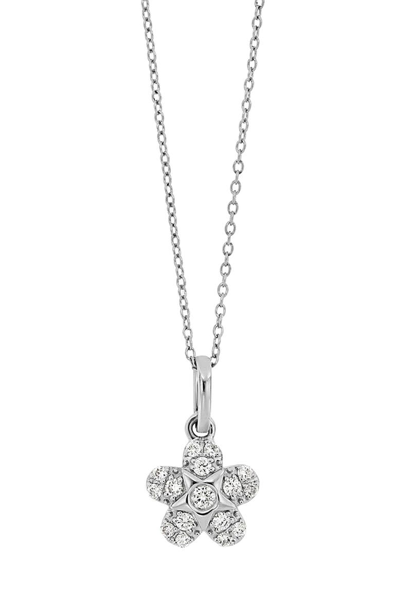 Bony Levy Mika 18K White Gold Diamond Flower Pendant Necklace - 0.10 ...