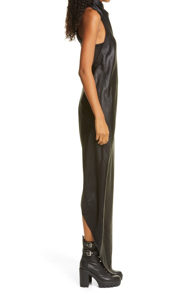 RtA Drew Asymmetrical Faux Leather Halter Dress | Nordstromrack