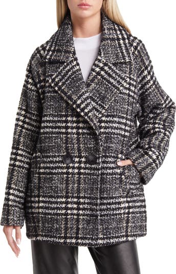Sam Edelman Women's Mixed Plaid Double Breasted Coat | Nordstrom
