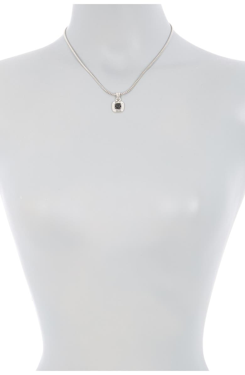 JOHN HARDY Sterling Silver Bedeg Small Square Black Sapphire Pendant ...