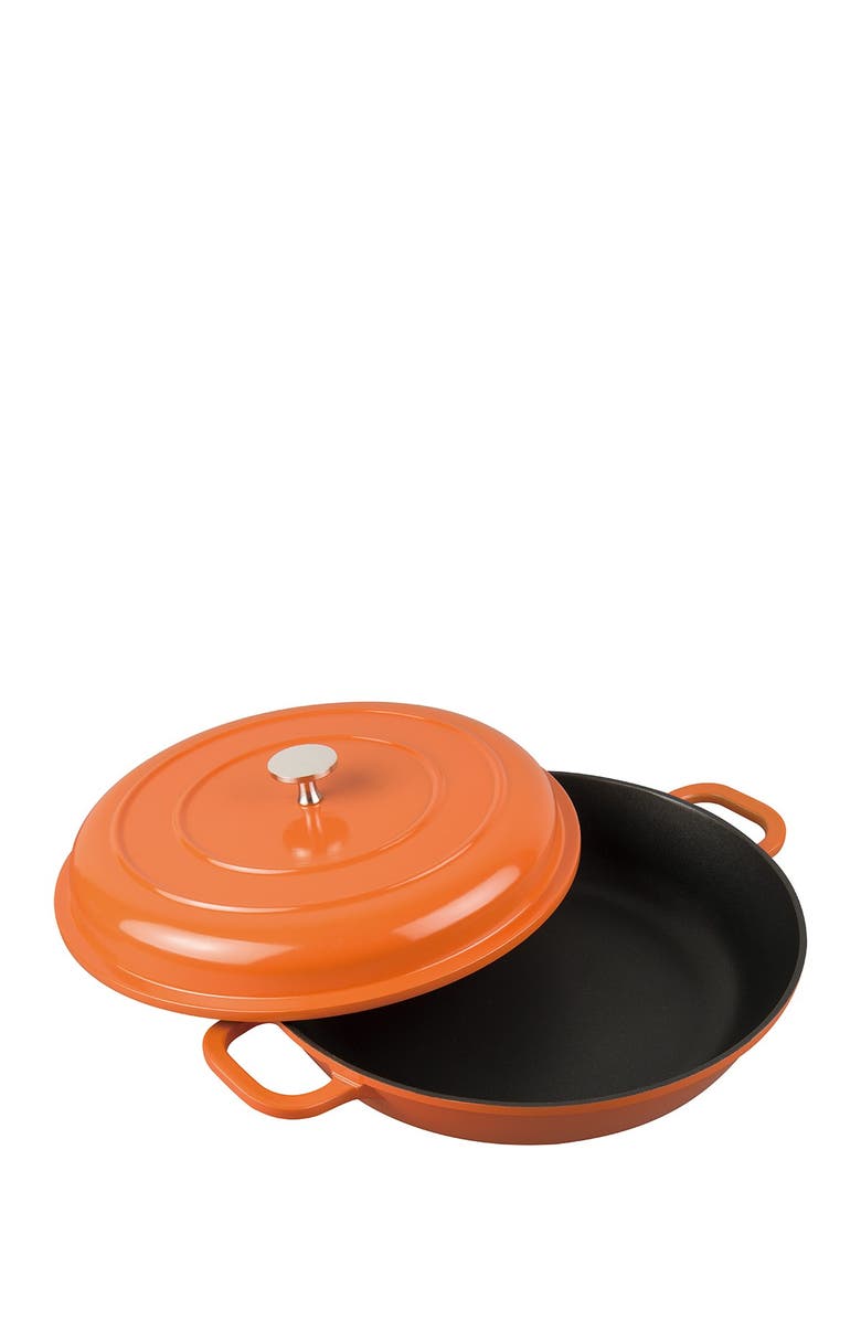 MASTERPAN Orange 3 Quart Non-Stick Cast Aluminum Dutch Casserole ...