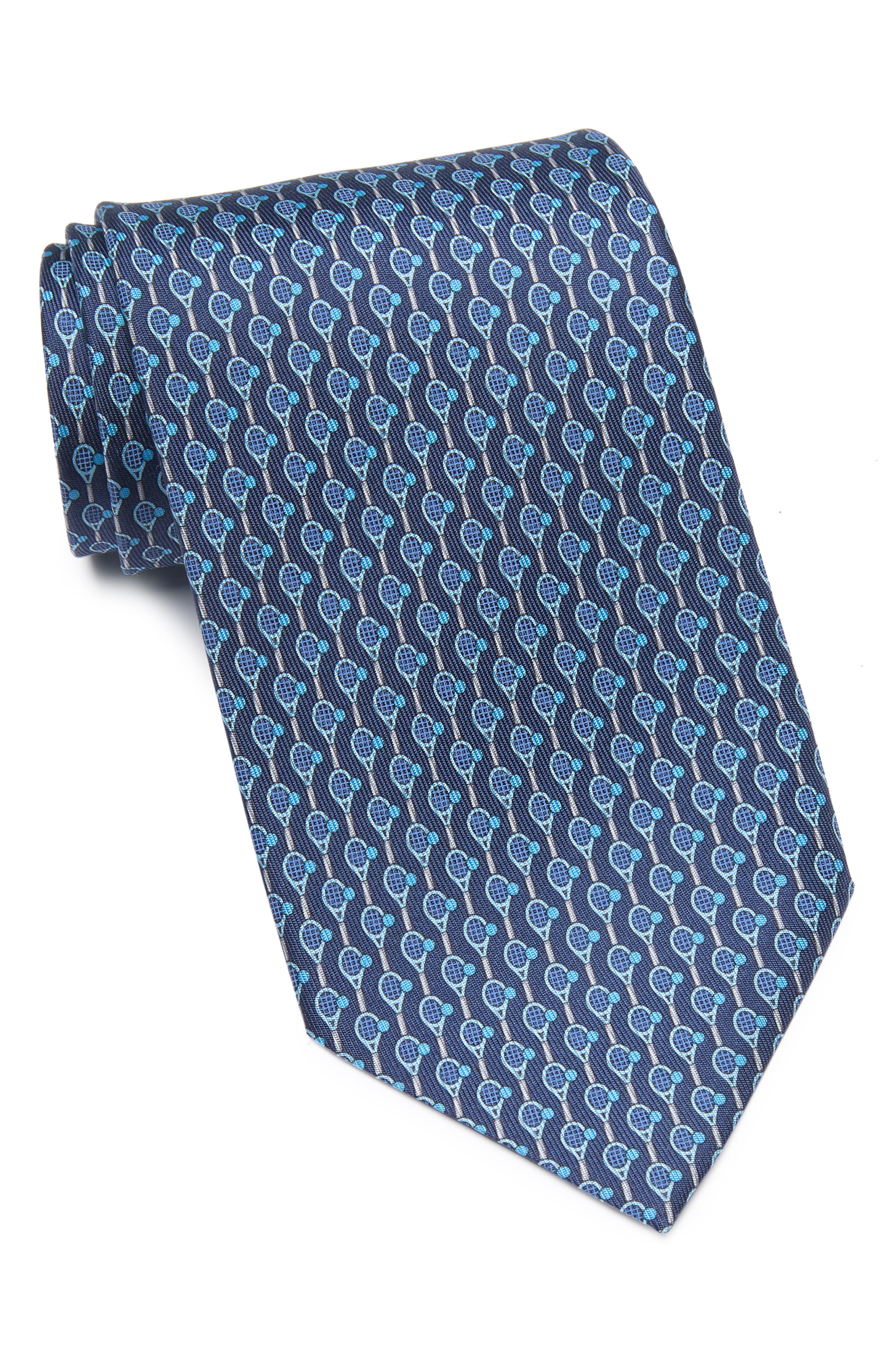 FERRAGAMO Tennis Print Silk Tie | Nordstromrack