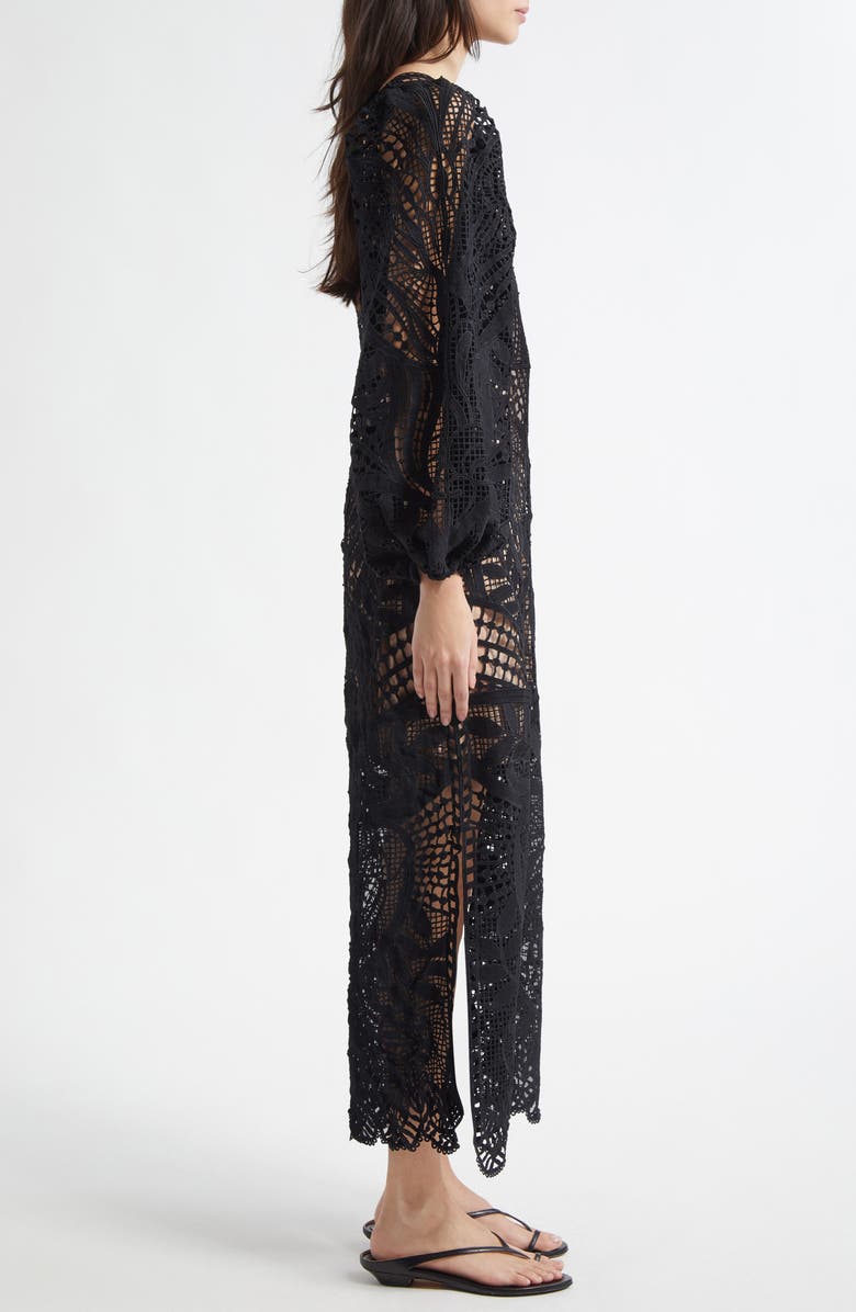 FARM Rio Black Nature Guipure Lace Midi Dress | Nordstromrack