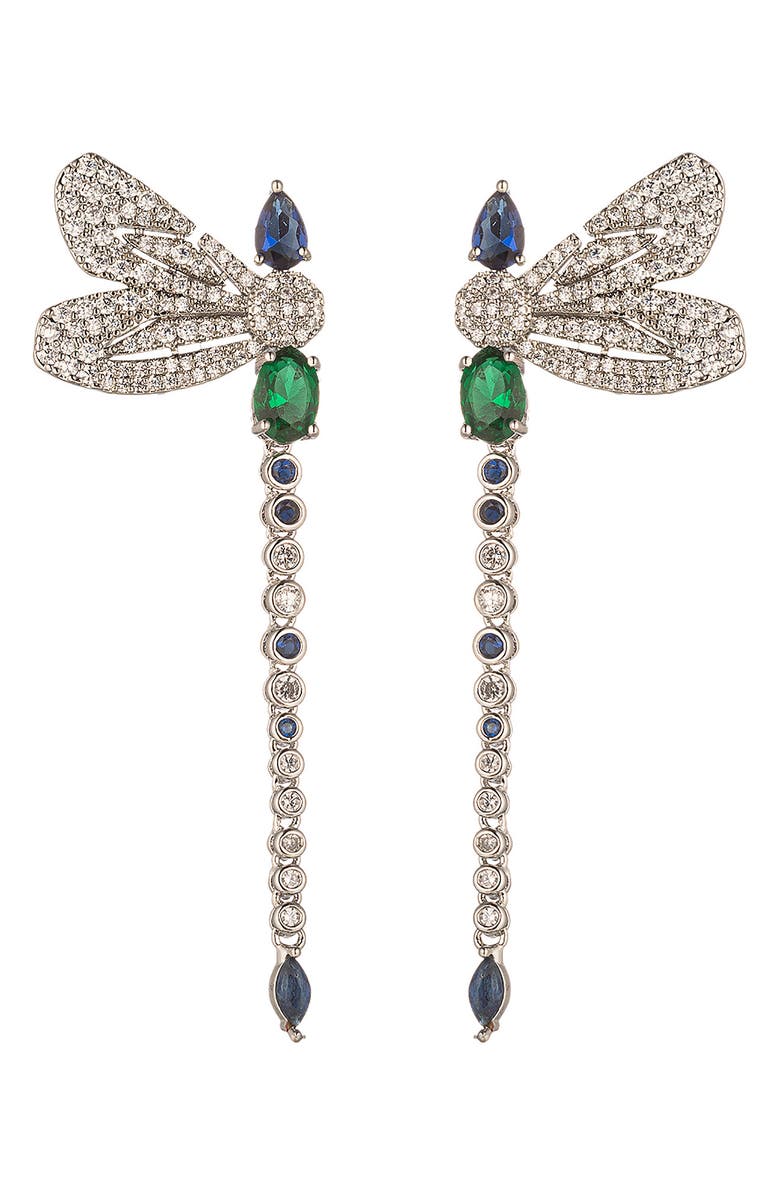EYE CANDY LOS ANGELES Dragonfly Green CZ Drop Earrings | Nordstromrack