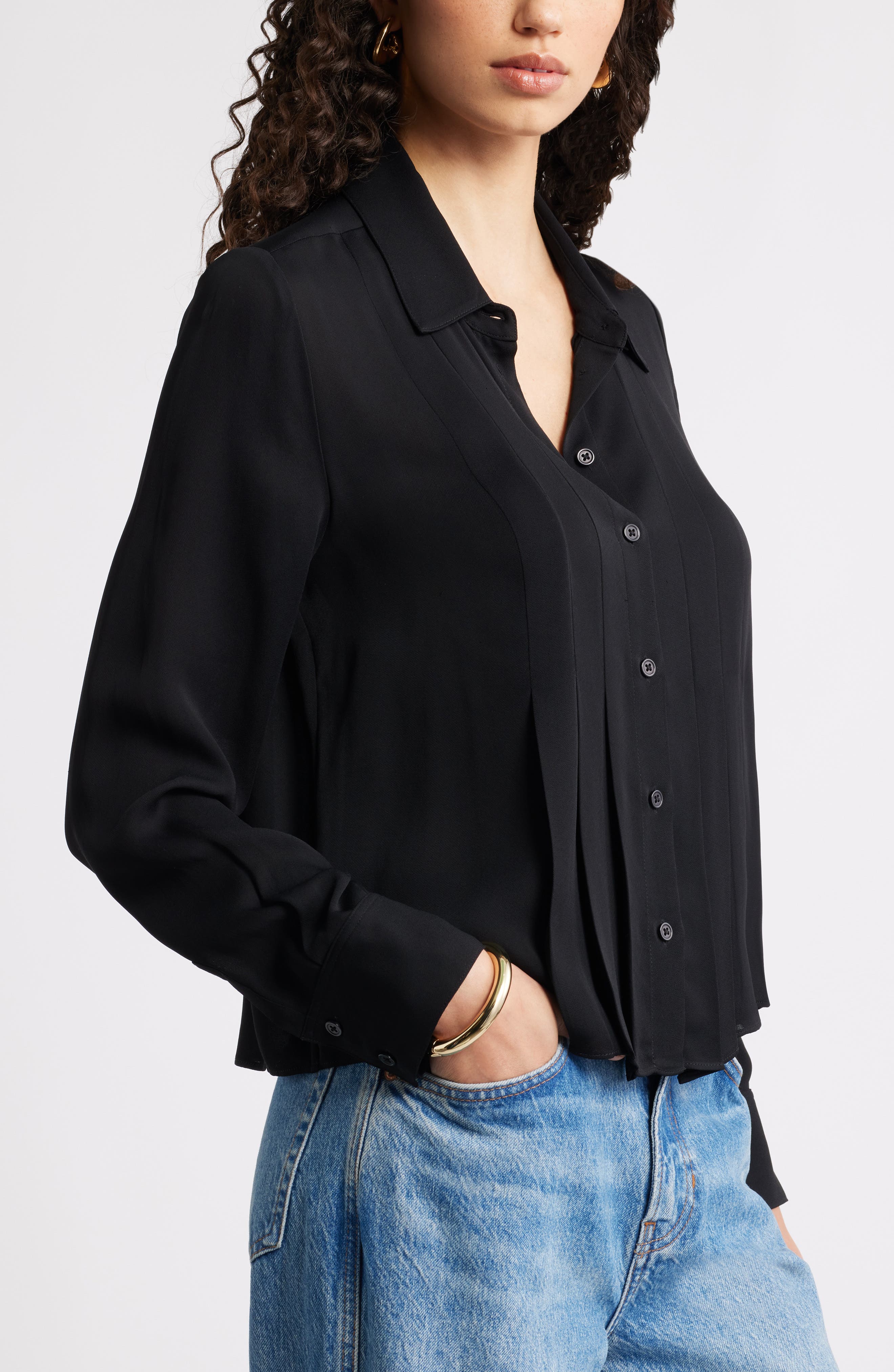 Nordstrom Tux Pleated Button-Up Shirt | Nordstrom