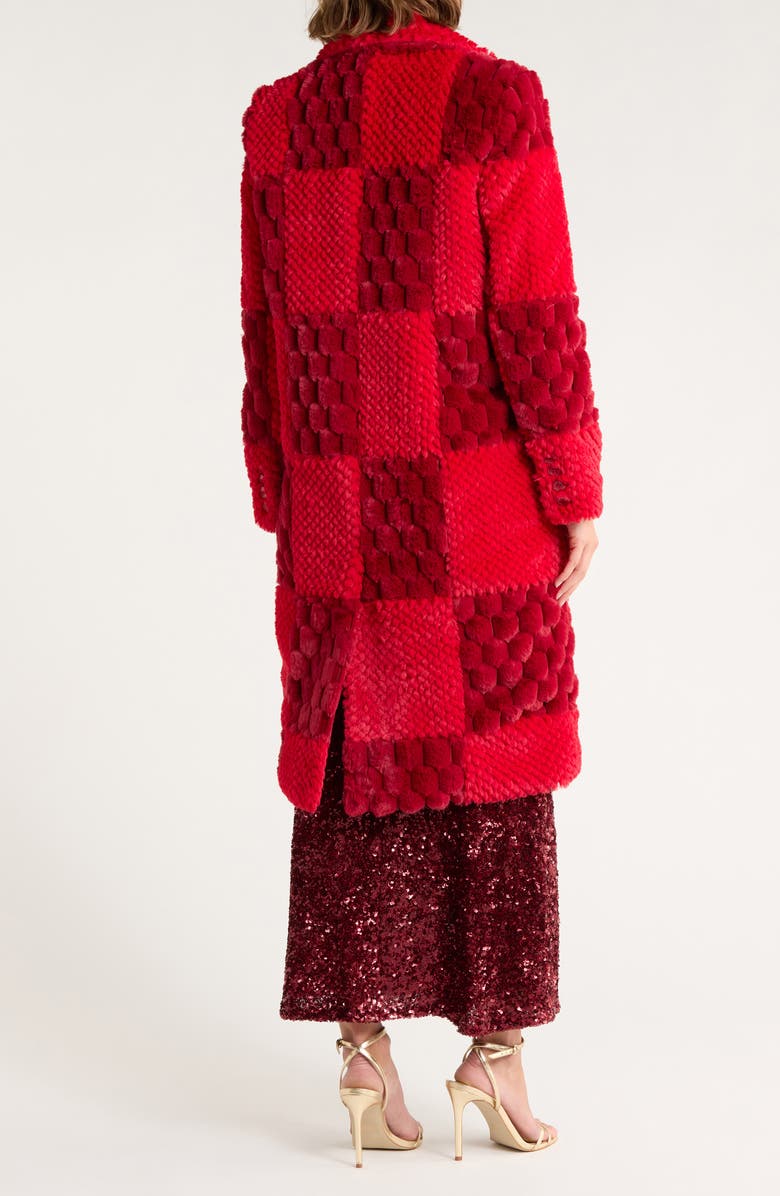 Alice + Olivia Moore Check Faux Fur Coat | Nordstromrack