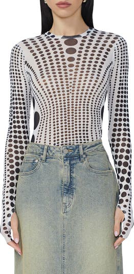 AFRM Kaylee Print Mesh Top | Nordstrom