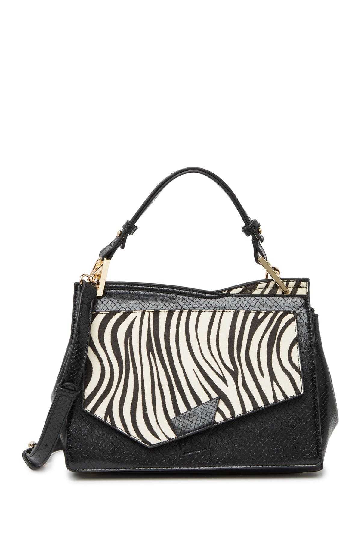 MODA LUXE Camila Genuine Dyed Zebra Stripe Print Calf Hair Satchel Bag ...